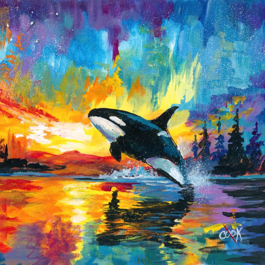 Orca Whale Aurora – Acrylic Art Lounge